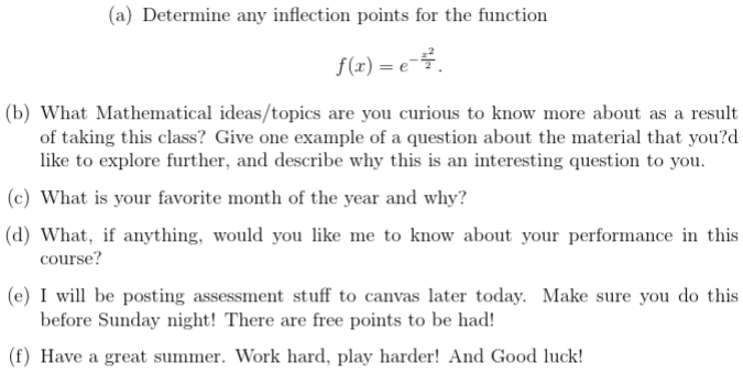 Solved (a) Determine any inflection points for the function | Chegg.com