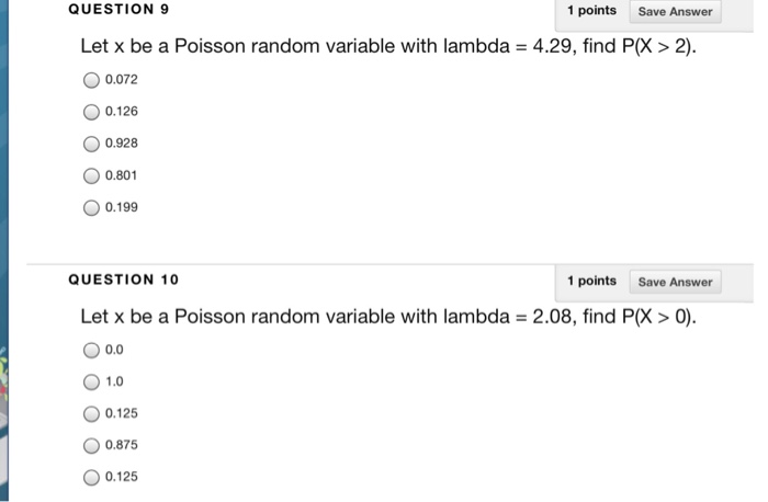 Solved Let x be a Poisson random variable with lambda = | Chegg.com