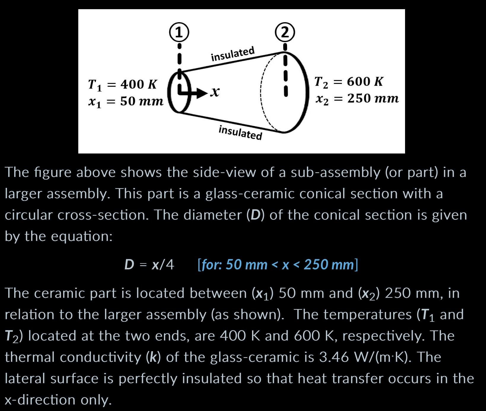Solved Calculate the heat transfer through this ceramic part | Chegg.com
