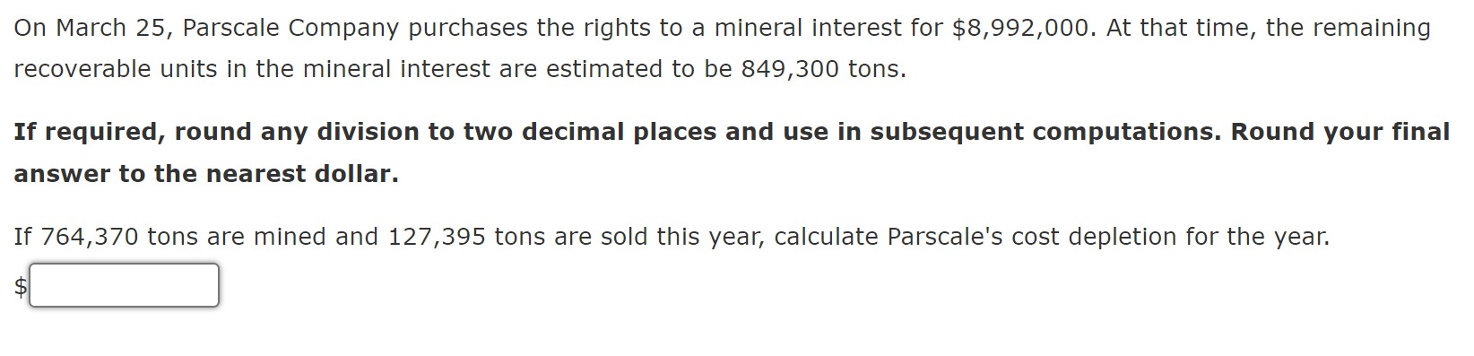 Solved On March 25, Parscale Company purchases the rights to | Chegg.com