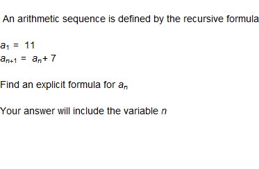 Solved An arithmetic sequence is defined by the recursive | Chegg.com