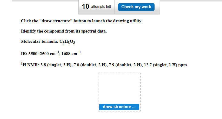 Solved 10 attempts left Check my work Click the "draw | Chegg.com