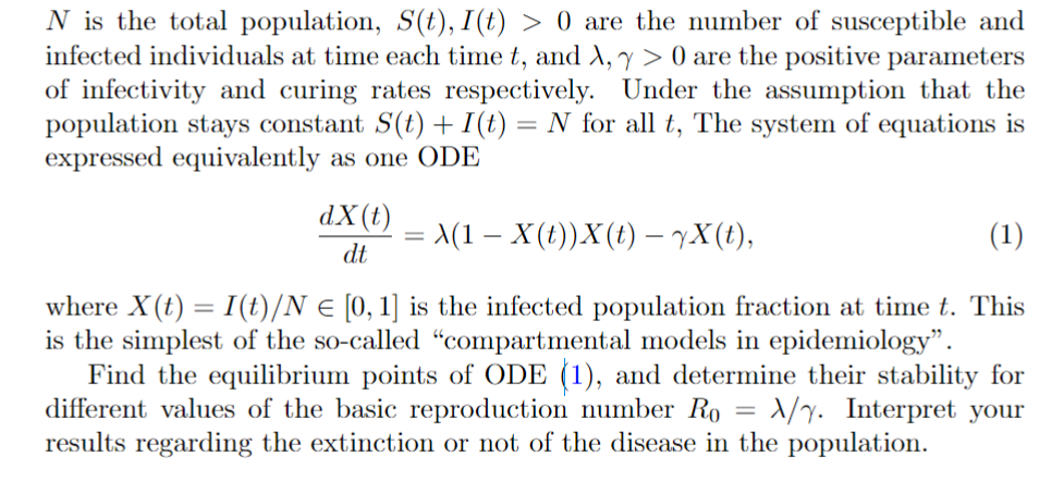 Solved Exercise 5: In epidemiology, the spread of various | Chegg.com