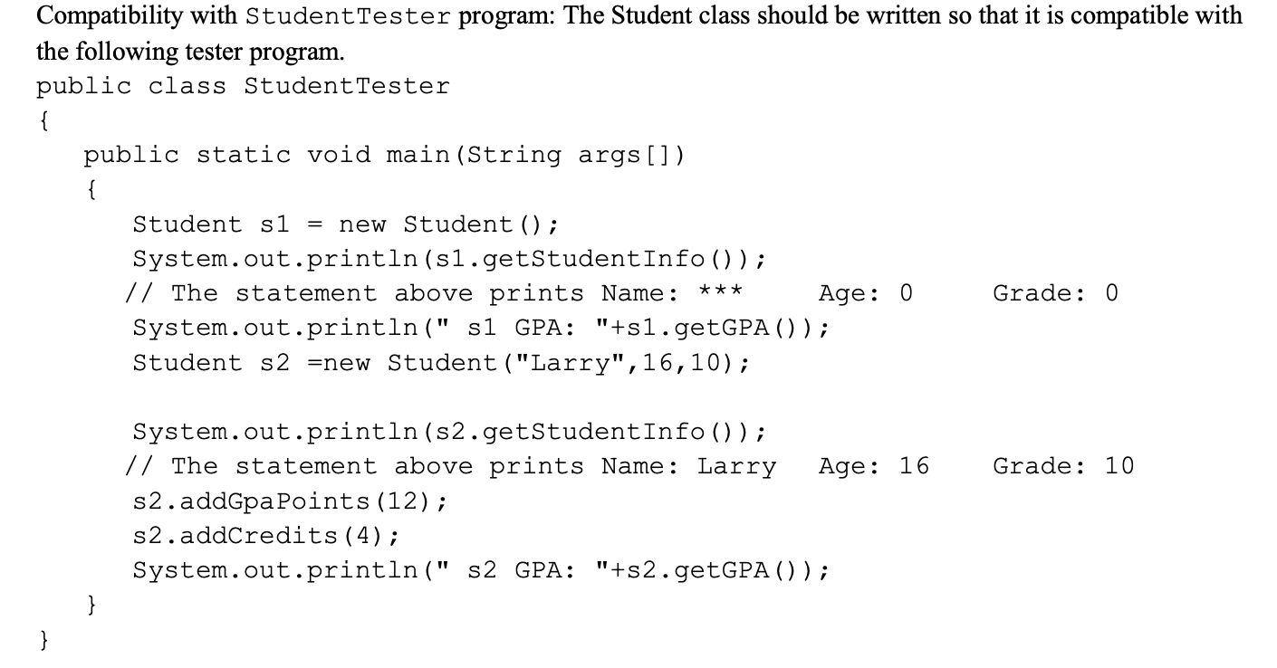 Solved Part A: The class must store data of a student’s | Chegg.com
