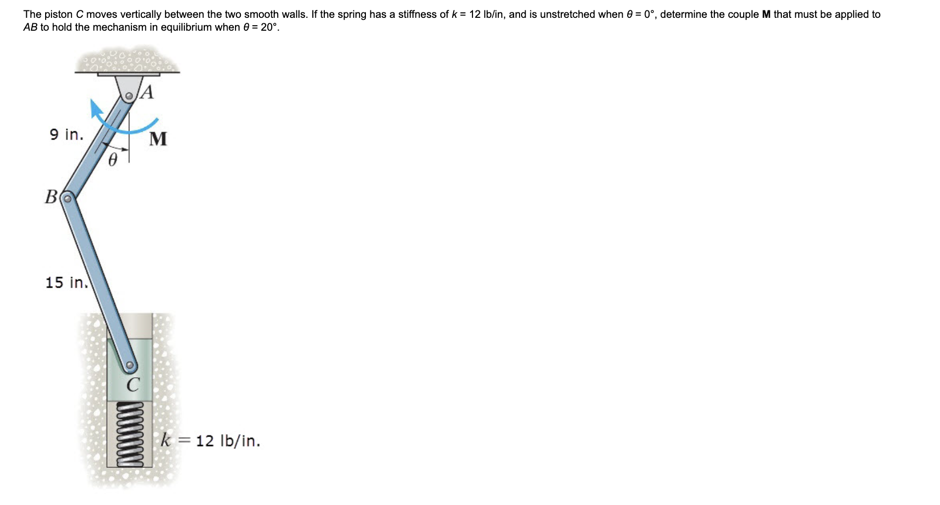Solved The piston C moves vertically between the two smooth | Chegg.com