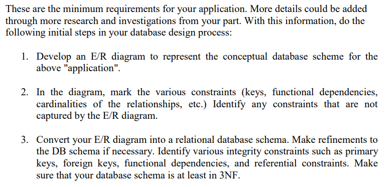 The requirements data to be modeled are as follows: O | Chegg.com