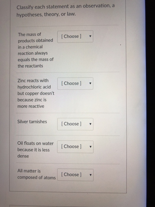 Solved Classify each statement as an observation, a | Chegg.com