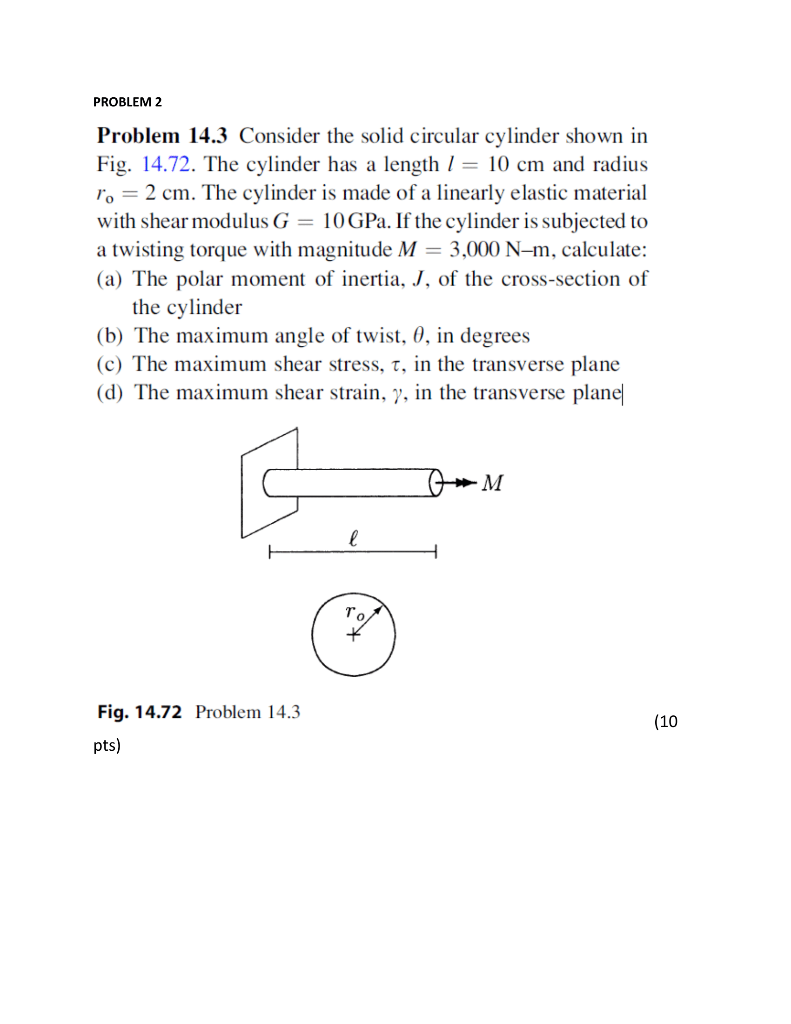 Solved PROBLEM 2 Problem 14.3 Consider the solid circular | Chegg.com
