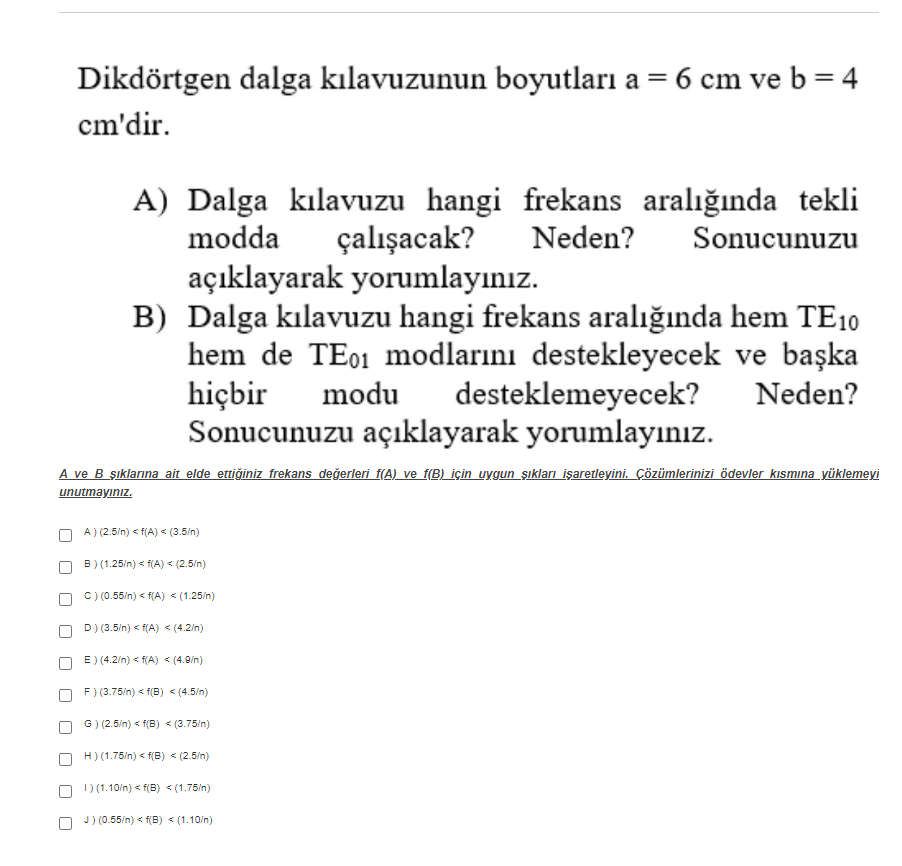 the dimensions of the rectangular waveguide are A | Chegg.com