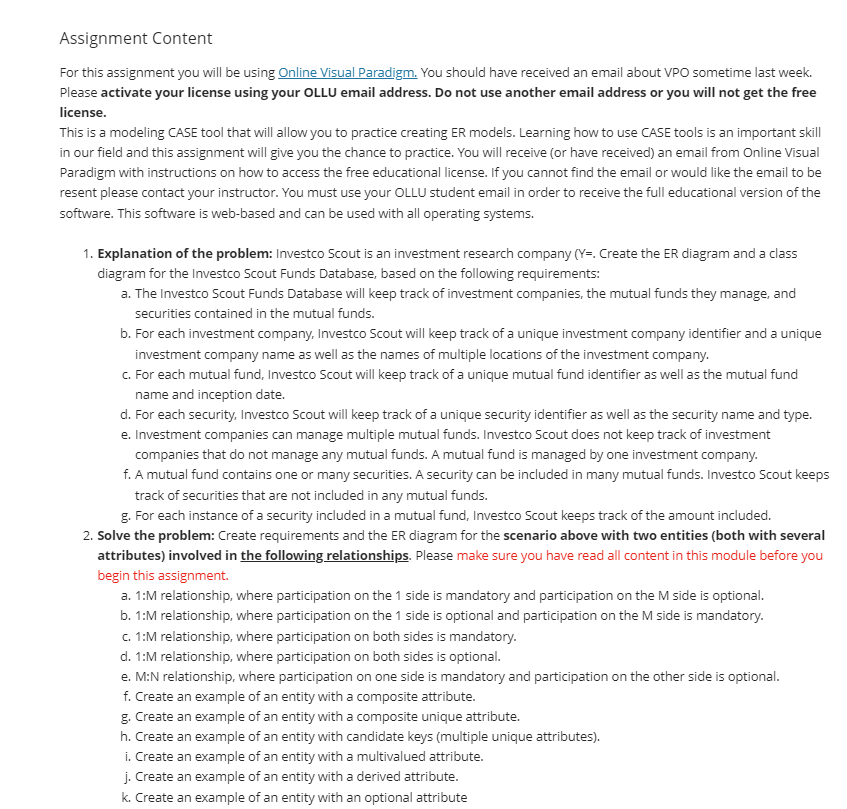 Solved Assignment ContentFor this assignment you will be | Chegg.com