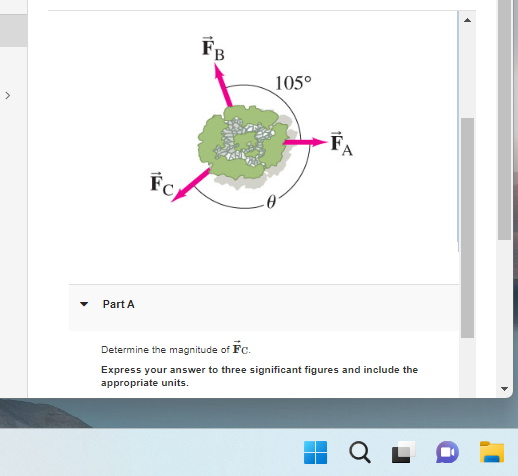 Solved Three forces are applied to a tree sapling, as shown | Chegg.com