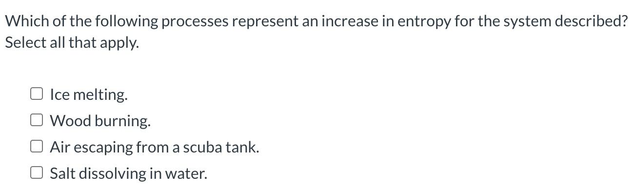 Solved Which of the following processes represent an | Chegg.com