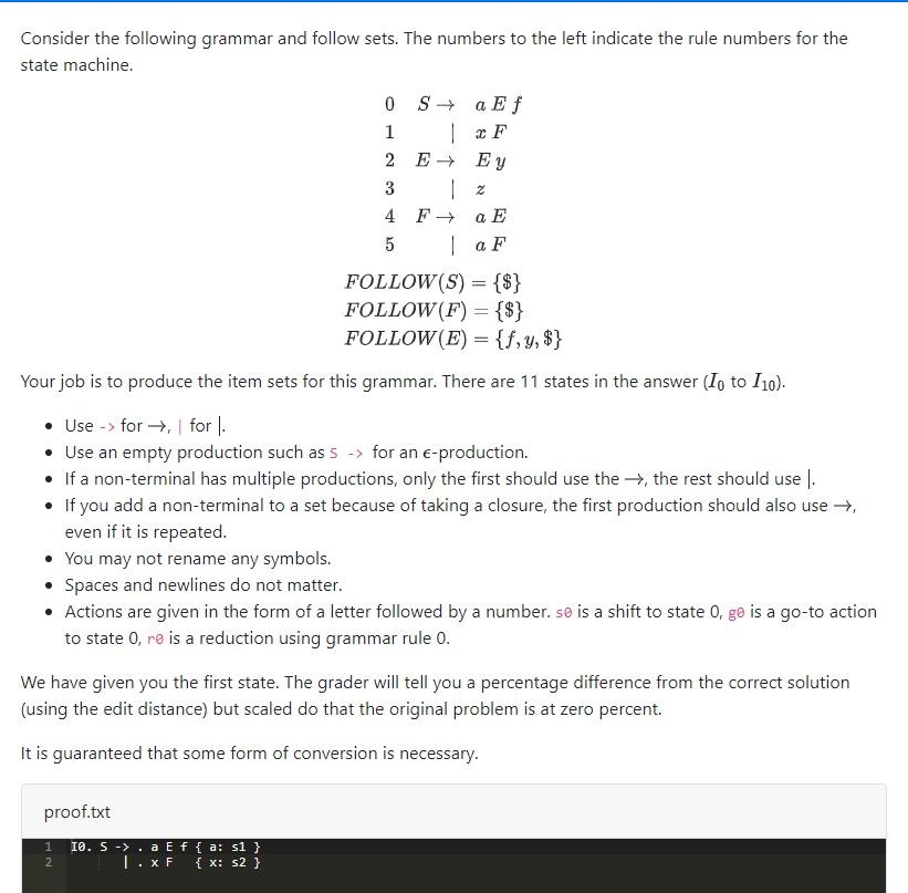 [Solved]: Consider the following grammar and follow sets.