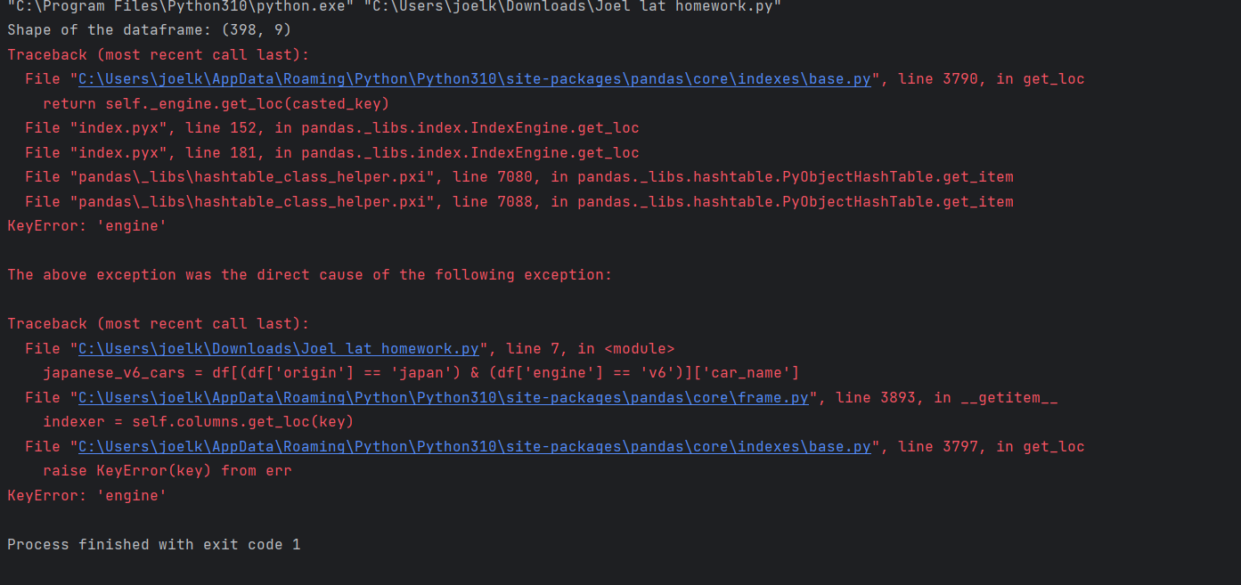 Solved Having an error with my code can someone check it | Chegg.com