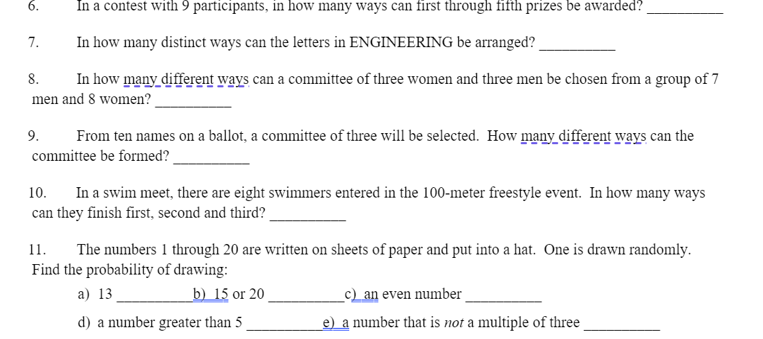 Solved In a contest with 9 participants, in how many ways | Chegg.com