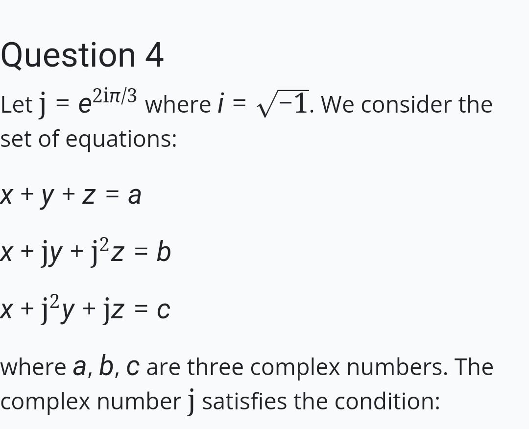 Let j=e2iπ/3 where i=−1. We consider the set of | Chegg.com