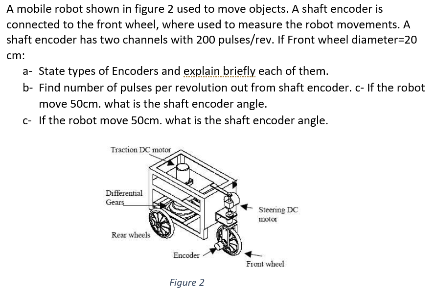 A mobile robot shown in figure 2 used to move | Chegg.com