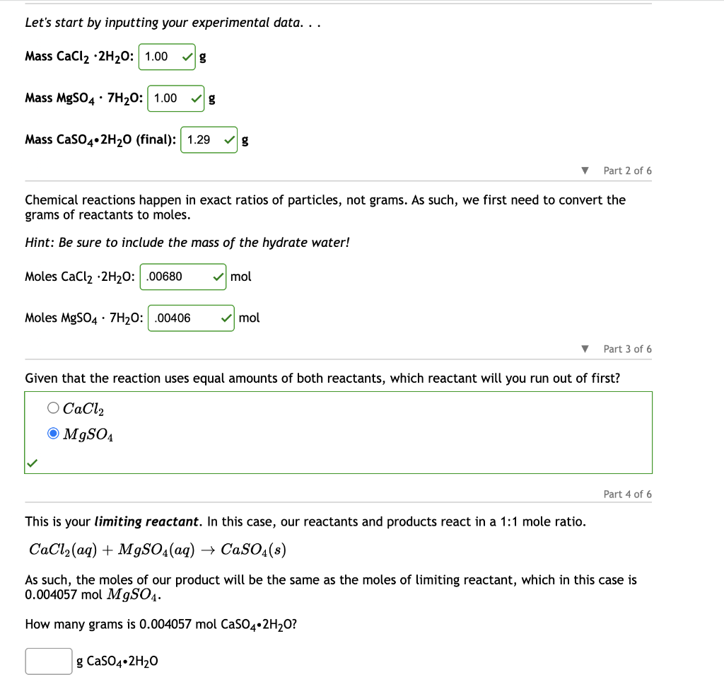 Solved Let's start by inputting your experimental data. . . | Chegg.com