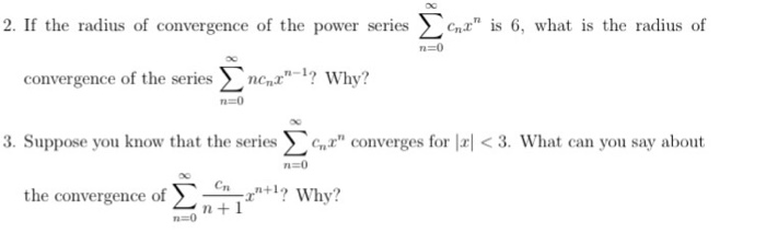 Solved If the radius of convergence of the power series | Chegg.com