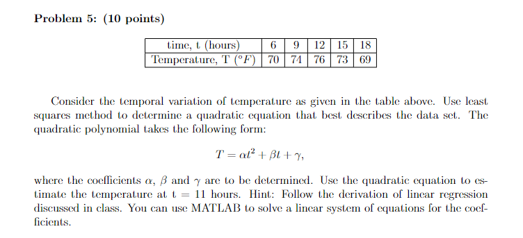 Solved Consider the temporal variation of temperature as | Chegg.com