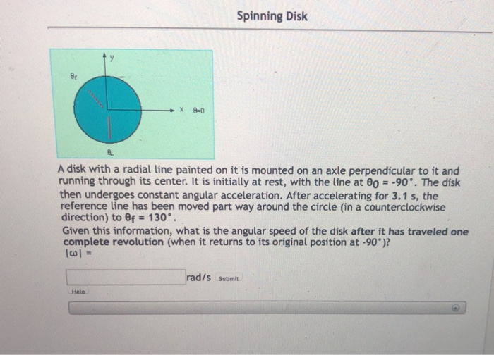 Solved Spinning Disk 84 A disk with a radial line painted on | Chegg.com