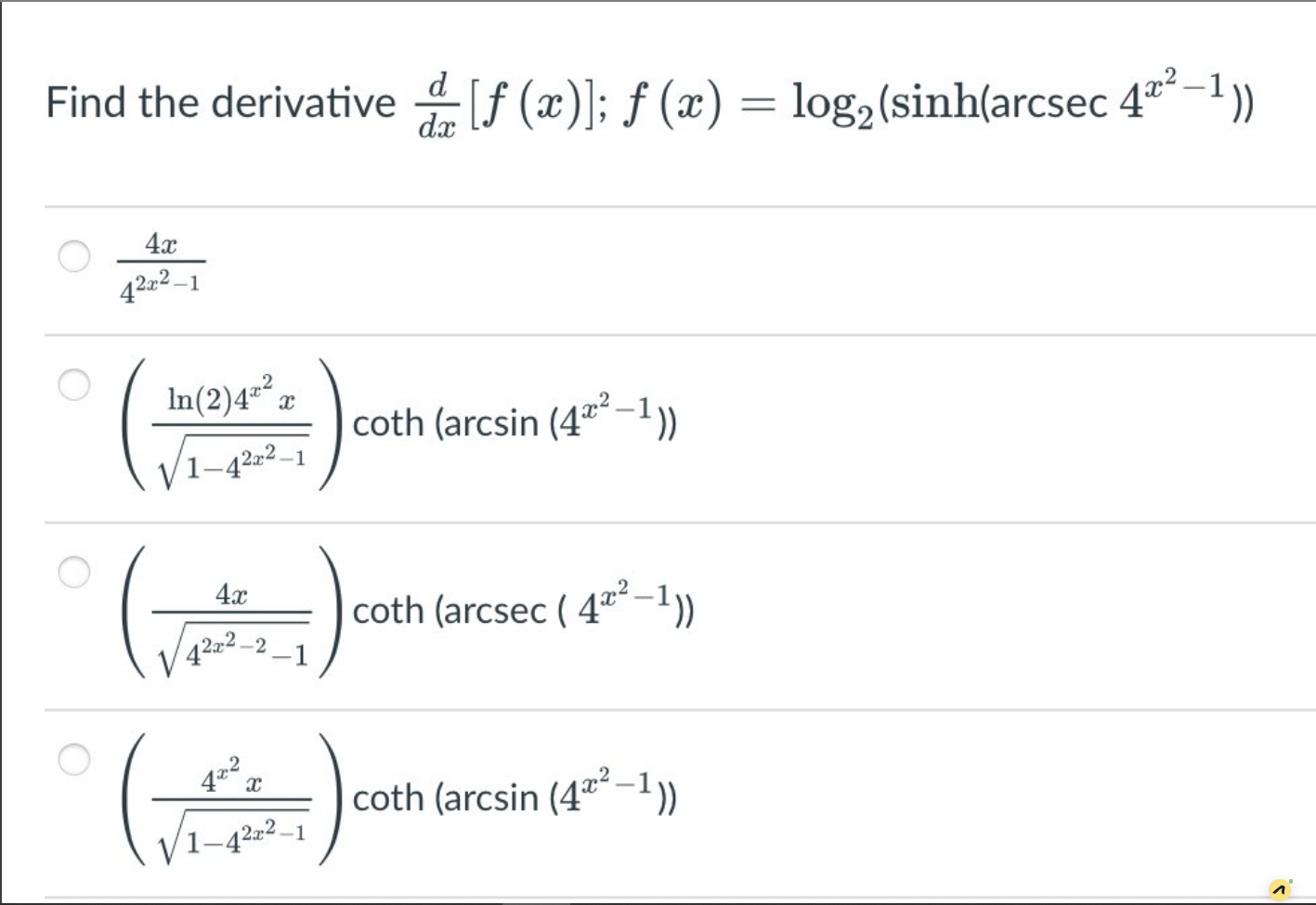 Solved Find the derivative . [ f (x)]; f (x) = | Chegg.com