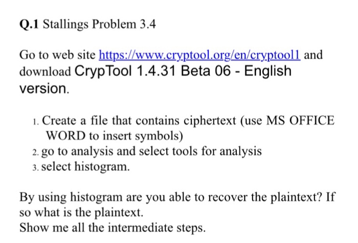 Solved Create a file that contains ciphertext (use MS OFFICE | Chegg.com