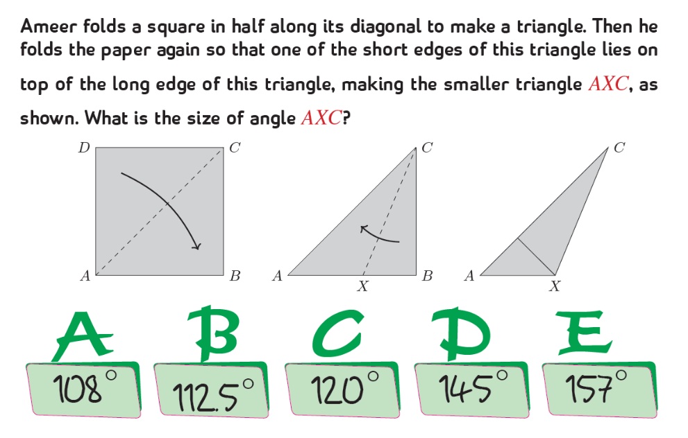 Solved Ameer folds a square in half along its diagonal to | Chegg.com