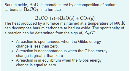 Solved Barium oxide, Bao, is manufactured by decomposition | Chegg.com