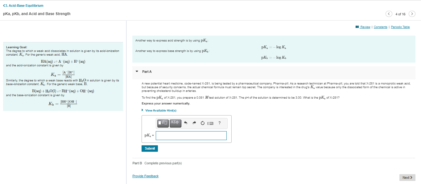 〈3. Acid-Base Equilibrium pKa, pKb, and Acid and Base | Chegg.com