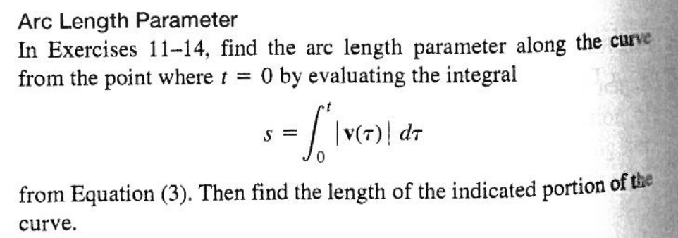 Solved Arc Length Parameter In Exercises 11-14, find the arc | Chegg.com