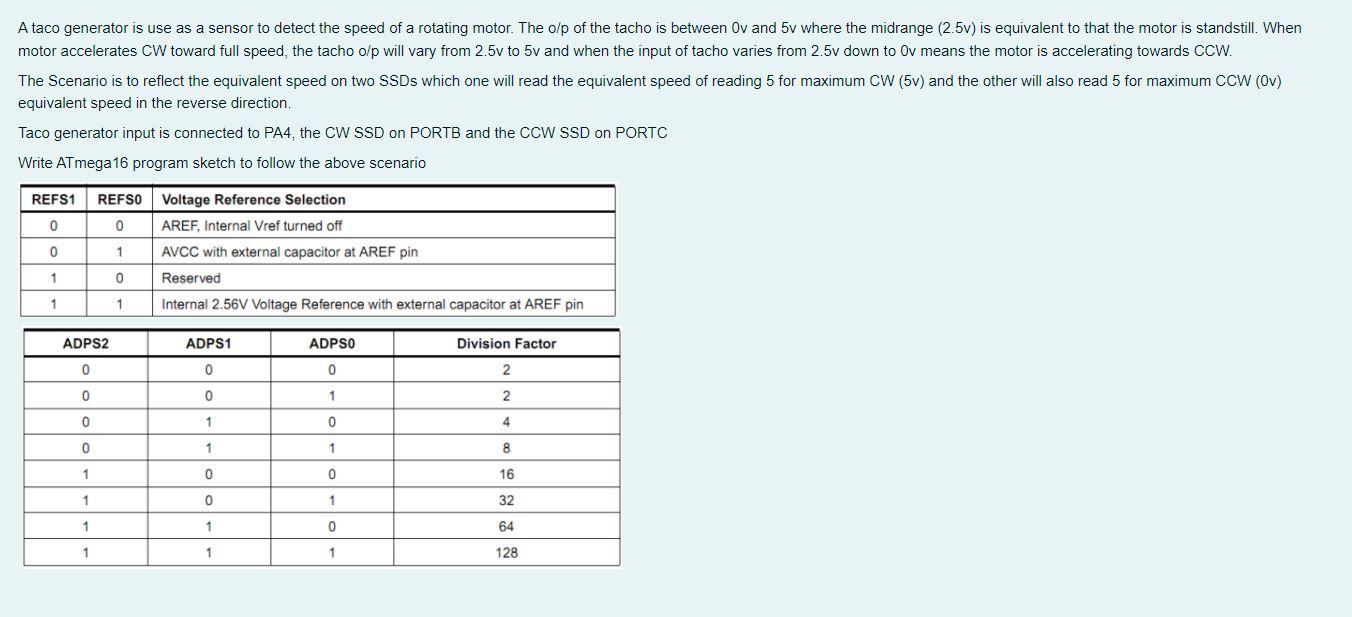 A taco generator is use as a sensor to detect the | Chegg.com