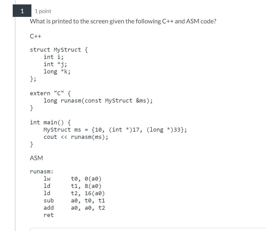 Solved What is printed to the screen given the following C++ | Chegg.com