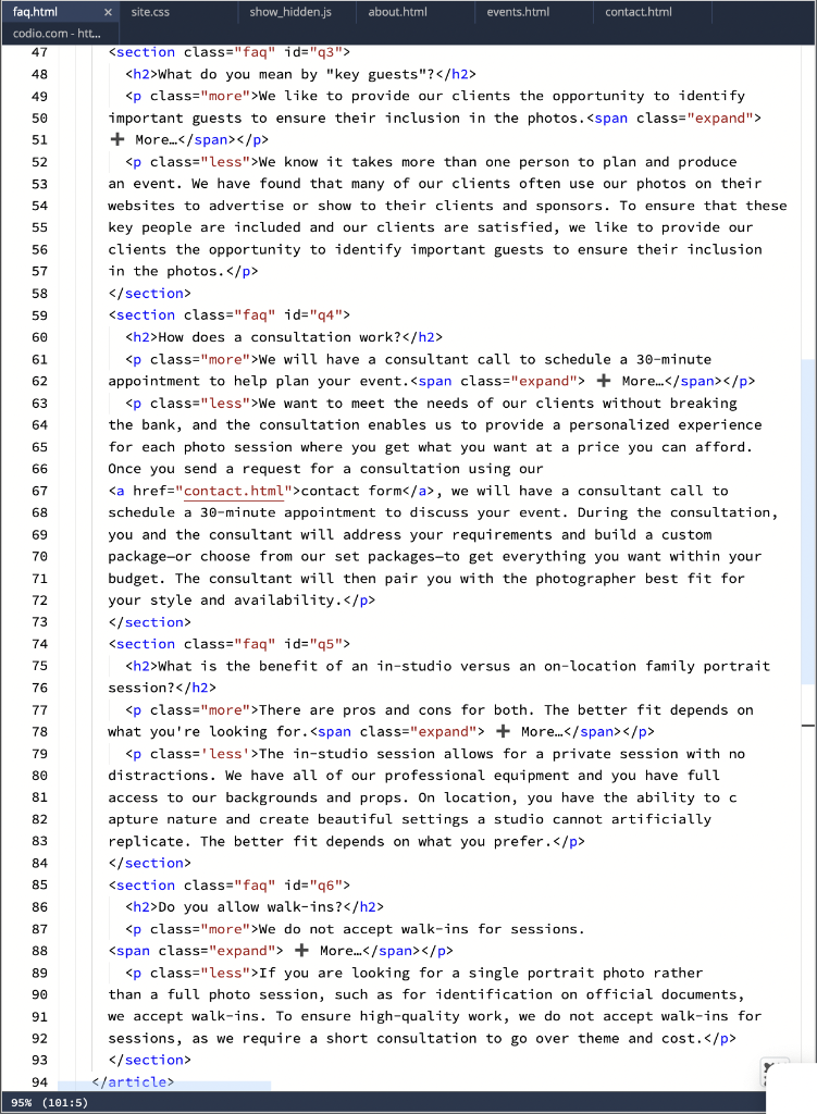 Solved JavaScript After evaluating the website for | Chegg.com