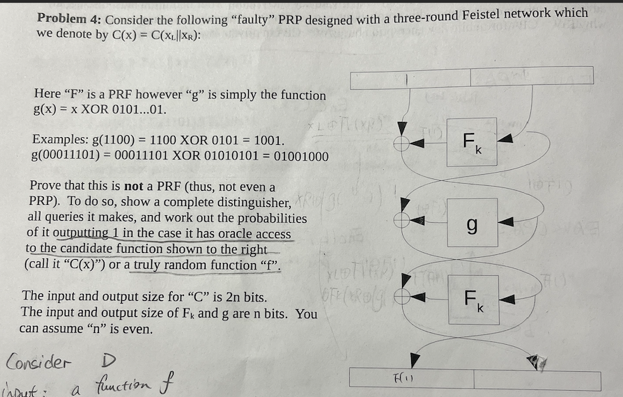 Solved Problem 4: Consider the following "faulty" PRP | Chegg.com