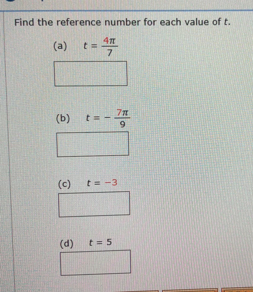 Solved Find The Reference Number For Each Value Of T C T 3974