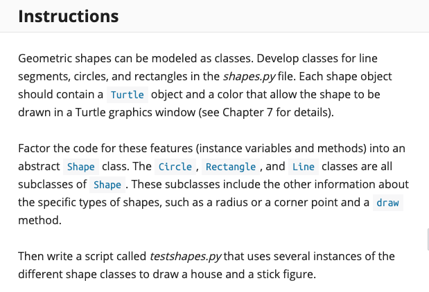 Solved Geometric shapes can be modeled as classes. Develop | Chegg.com