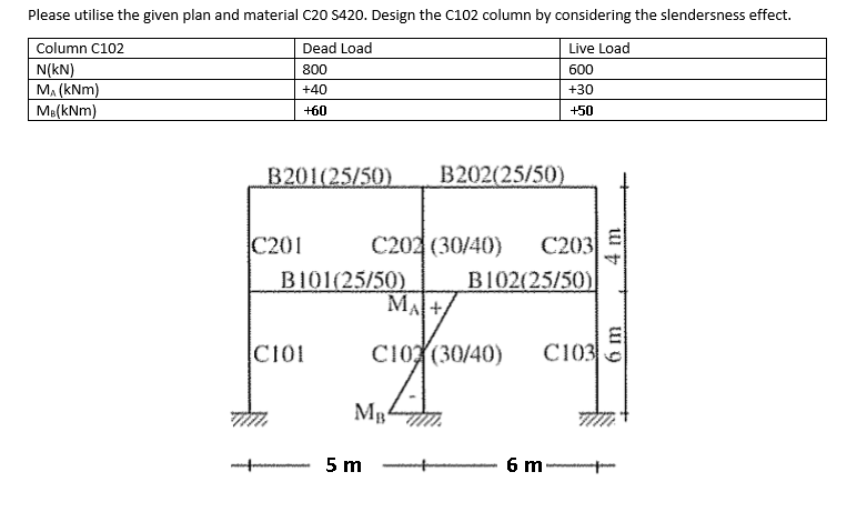 Solved Please utilise the given plan and material C20 S420. | Chegg.com