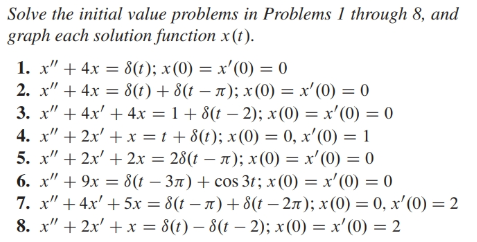 Solved Solve the initial value problems in Problems 1 | Chegg.com