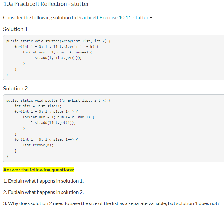Solved O Show Header O BJP4 Exercise 10.11: stutter | Chegg.com