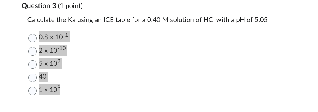Solved Calculate the Ka using an ICE table for a 0.40M | Chegg.com