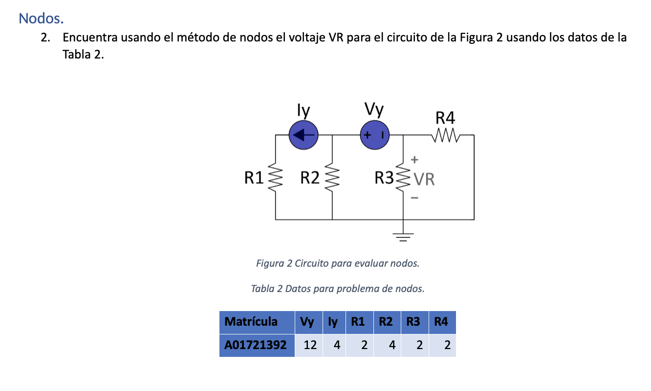 Solved Find using the node method the voltage VR for the | Chegg.com