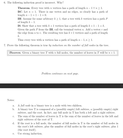 Solved 6. The following induction proof is incorrect. Why? | Chegg.com