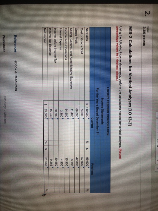 Solved M13-1 Calculations for Horizontal Analyses [LO 13-2] | Chegg.com
