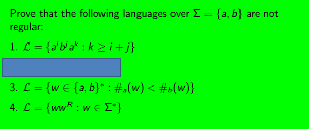 Solved Prove that the following languages over { = {a, b} | Chegg.com