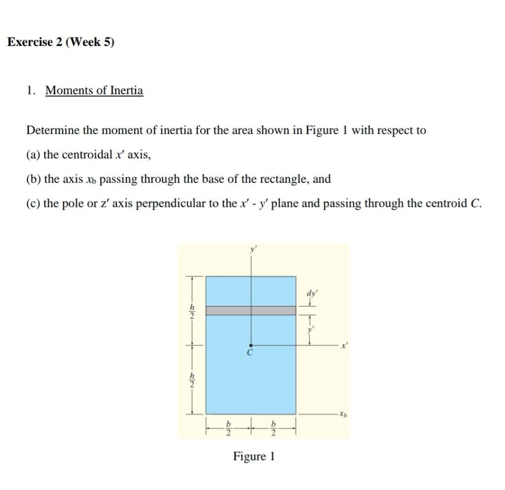 Solved 1. Moments of Inertia Determine the moment of inertia | Chegg.com