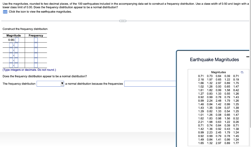 Solved Use the magnitudes, rounded to two decimal places, of | Chegg.com