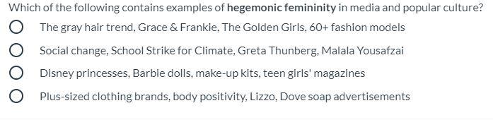 Solved Which of the following contains examples of hegemonic | Chegg.com