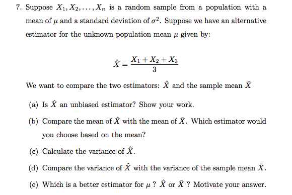 Solved 7. Suppose X1, X2,..., Xn is a random sample from a | Chegg.com