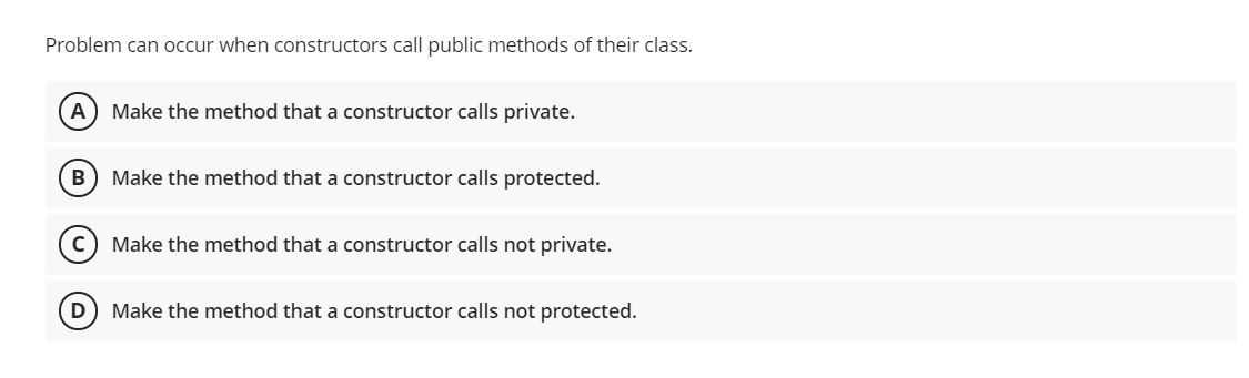 Solved Problem can occur when constructors call public | Chegg.com